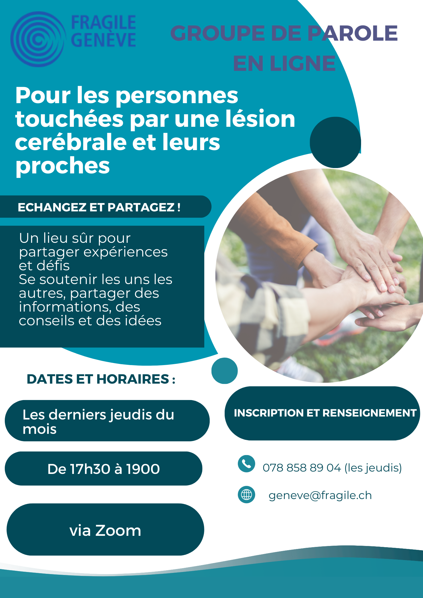 Groupe de parole en ligne pour personnes avec lésion cérébrale et proche